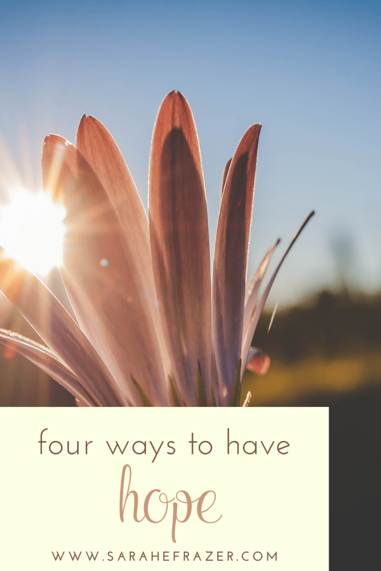Four Ways to Choose Hope Today - Sarah E. Frazer