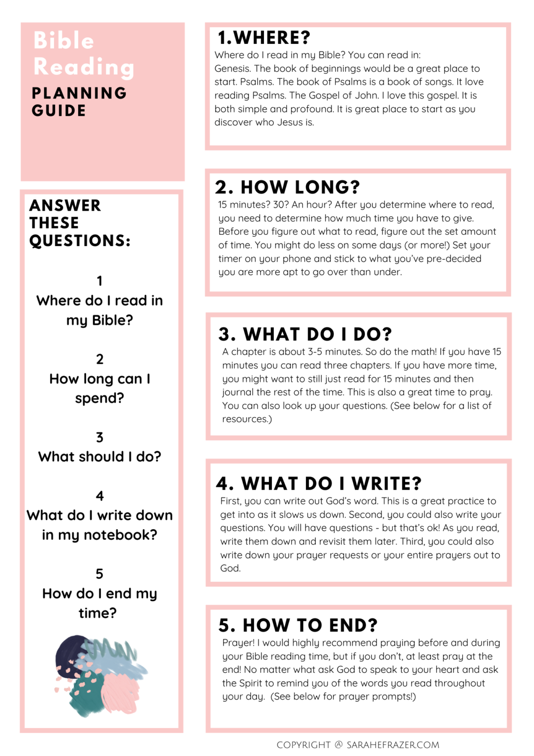 Bible Reading Planning Guide - Sarah E. Frazer