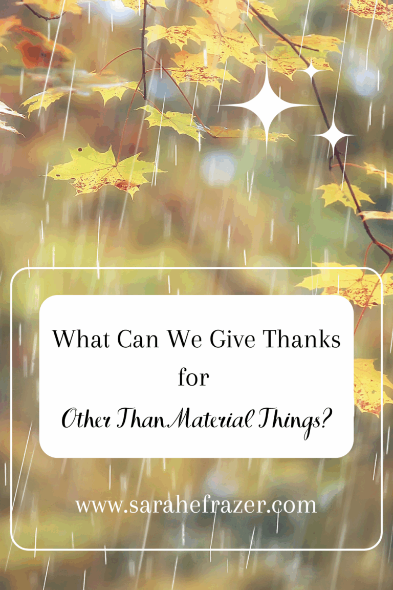 What Can We Give Thanks for Other Than Material Things? - Sarah E. Frazer
